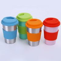 China 8oz 12oz 16oz Stackable Coffee Stainless Steel Thermos Cup With Silicone Lid for sale