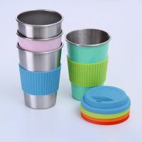 China 8oz 12oz 16oz Stackable Coffee Stainless Steel Thermos Cup With Silicone Lid for sale