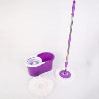 China Chenille Water Absorbent Rotating Mop And Bucket Handle Length 125cm for sale