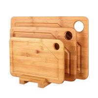 China 3 Piece Bamboo Butcher Block Chopping Board Set 28x2cm 33x22cm 22x15cm for sale