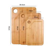 China 3 Piece Bamboo Butcher Block Chopping Board Set 28x2cm 33x22cm 22x15cm for sale