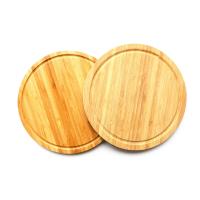 China CE Certified Round Bamboo Cutting Board with Juice Groove 20cm x 1.6cm for sale