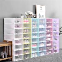 China Dustproof Polypropylene Shoe Stackable Plastic Storage Boxes 18L for sale