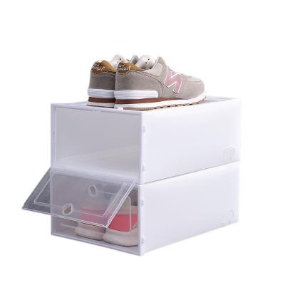 China Dustproof Polypropylene Shoe Stackable Plastic Storage Boxes 18L for sale