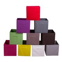 China Foldable Breathable Fabric Non Woven Storage Cube Open Top 27*27*28cm for sale
