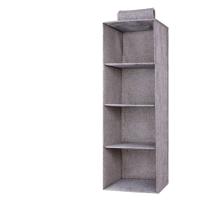 China Non Woven Hanging Closet Shelf Organizer 6 Compartments 27x27x80cm for sale