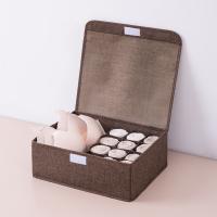 China Washable Bra Foldable Linen Storage Boxes Cubes With Lids 200g for sale