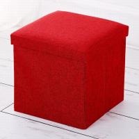 China Padded Seat Linen Storage Boxes Storage Ottoman Cube 30*30*30cm for sale