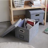 China Collapsible File 210D Oxford Fabric 100% Linen Storage Boxes Grey OEM for sale