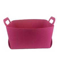 China Dark Grey Reusable Felt Storage Basket Folding Bin 14*12*10inch for sale