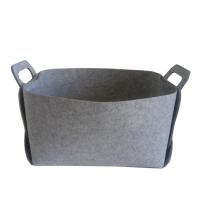 China Dark Grey Reusable Felt Storage Basket Folding Bin 14*12*10inch for sale