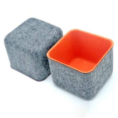 China 3-4cm Fabric 4 Combinations Gray Felt Storage Cube Bin 120mL for sale