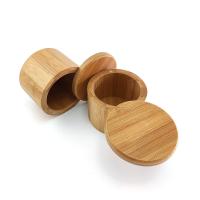 China 9*7cm Bamboo Kitchen Storage Container With Lid Salt Jar 165g for sale
