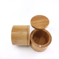 China 9*7cm Bamboo Kitchen Storage Container With Lid Salt Jar 165g for sale