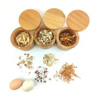 China 9*7cm Bamboo Kitchen Storage Container With Lid Salt Jar 165g for sale