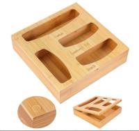 China 12x12x3 Inch Bamboo Kitchen Storage Ziplock Bag Storage Organizer for sale