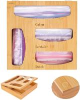 China 12x12x3 Inch Bamboo Kitchen Storage Ziplock Bag Storage Organizer for sale