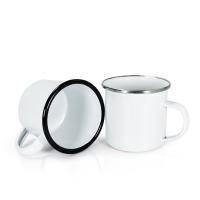 China Sublimation Blank Enamel Mug 12oz Vintage Camping Coffee Cup Stainless Steel Custom for sale