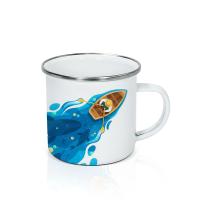 China Sublimation Blank Enamel Mug 12oz Vintage Camping Coffee Cup Stainless Steel Custom for sale