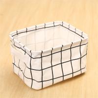 China Desktop Pantone Cotton Linen Storage Boxes Organizer Embossed for sale