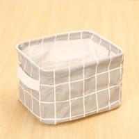 China Desktop Pantone Cotton Linen Storage Boxes Organizer Embossed for sale