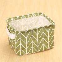 China Desktop Pantone Cotton Linen Storage Boxes Organizer Embossed for sale
