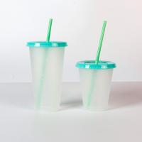 China 16oz 24oz Plastic Drinking Glasses Reusable Changing Color Cup 10*6*19cm for sale