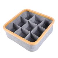China 100% Polyester Non Woven Storage Fabric Drawer Organizers 3*3 Grids for sale