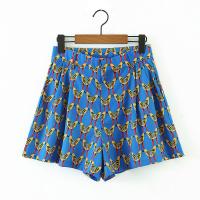 China Resort Style Satin Printed Elastic Waist Shorts Women Floral Shorts For Beach for sale