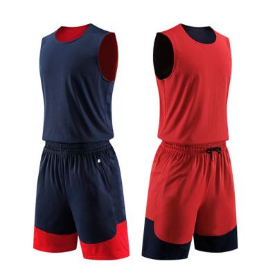China Double Sided Football Training Tracksuits Black Red White Reversible Basketball Jerseys for sale