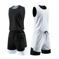 China Double Sided Football Training Tracksuits Black Red White Reversible Basketball Jerseys for sale
