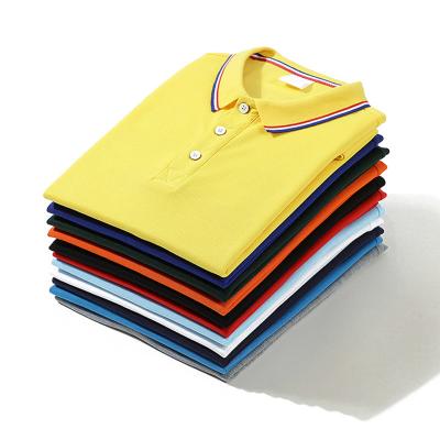 China S To XXXXL Polyester Lapel Polo Shirt Young Business Men's Short Sleeve T Shirt for sale
