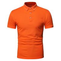 China Pure Color Simple Breathable Business Casual Polo Short Sleeve 90% Polyester T Shirts for sale