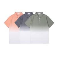 China Hanging Dye Teenage Gradient Tee Shirt Button Up Short Sleeve Polo Shirts for sale