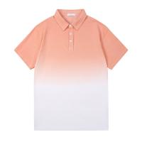 China Hanging Dye Teenage Gradient Tee Shirt Button Up Short Sleeve Polo Shirts for sale