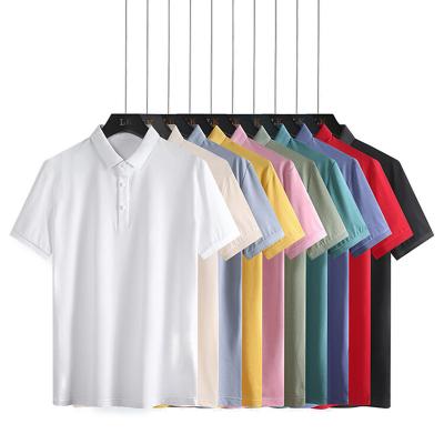 China Lapel Collar Males Solid Color Rugby Shirts 180gsm Ice Thread Plus Size Polo Shirt for sale