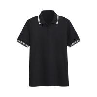 China Black Sky Blue Men's POLO Shirt Lapel Slim Summer 65% Cotton T Shirts for sale