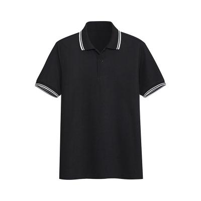 China Black Sky Blue Men's POLO Shirt Lapel Slim Summer 65% Cotton T Shirts for sale