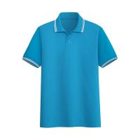China Black Sky Blue Men's POLO Shirt Lapel Slim Summer 65% Cotton T Shirts for sale