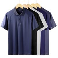 China Summer Middle Aged Business Lapel T Shirt Ice Silk Quick Dry T Shirt For Man for sale