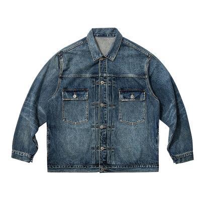 China Factory OEM Vintage Multi-Pocket Heavy Duty Wash Denim Jacket Jacket For Men for sale
