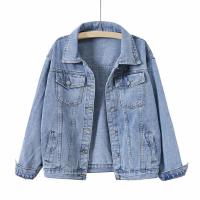China Factory OEM Spring Autumn New Retro Loose Blue Oversized Woman Cowboy Coat for sale