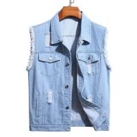 China Manufactuer OEM Light Blue Oversized Woman Sleeveless Denim Vest for sale