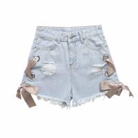 China Manufactuer Customized Vintage Distressed Woman Denim Shorts for sale