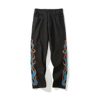 China OEM Flame-Embroidered Jeans Denim Apparel Factory MOQ 100pcs Custom Label for sale