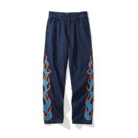 China OEM Flame-Embroidered Jeans Denim Apparel Factory MOQ 100pcs Custom Label for sale