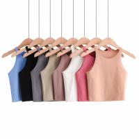 China The New Summer 2022 Round Neck Sleeveless Vest In Solid Color for sale