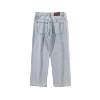 China OEM Logo Hand Painted Straight Leg Jeans Graffiti Pants Factory Low MOQ Manufacturer for sale