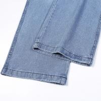 China Bespoke Manufactuer Autumn High Waisted Blue Wide Leg woman Jeans for sale