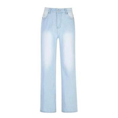 China Bespoke European American High Waisted Loose Wide Straight Leg Jeans For Women for sale